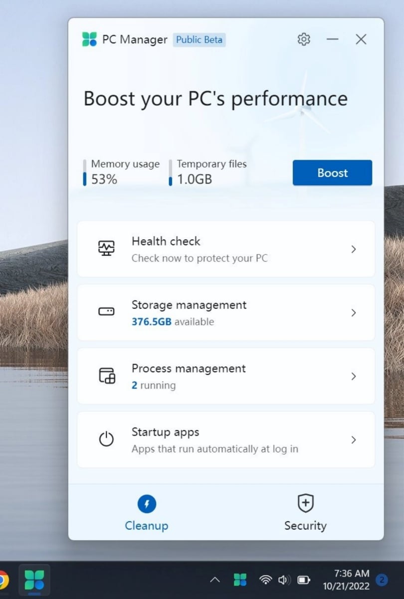 PC Manager: Microsoft launched a manager to improve Windows performance